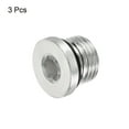 Uxcell 1/2-20UNF Internal Hex Head Pipe Fitting Plug, 3 Pack Male Thread 45# Steel Socket Plug ...