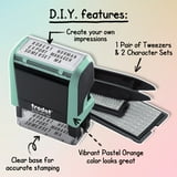 Trodat Printy 4912 DIY Stamp Kit, Self-Inking, Pastel Green, 4 Line ...