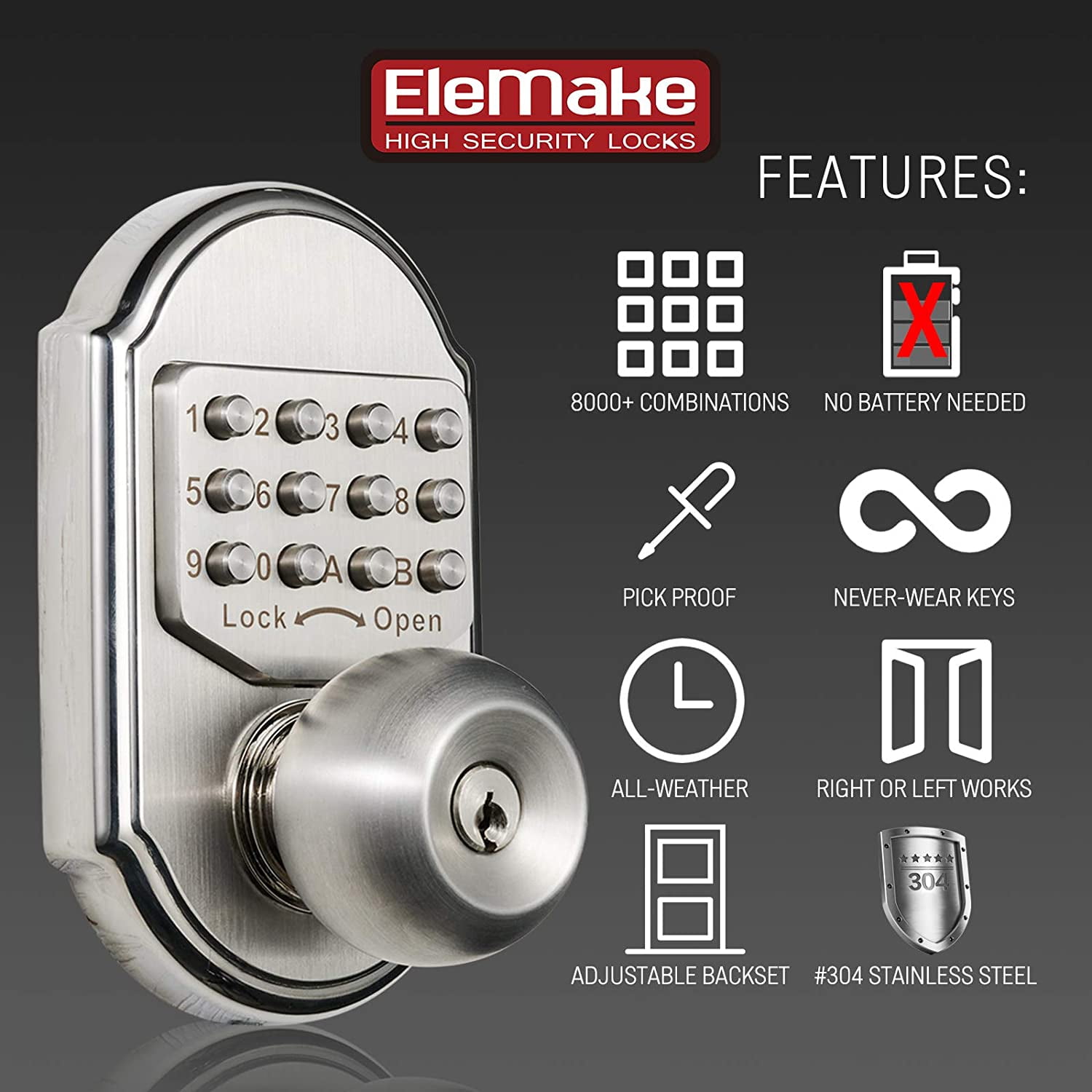 Elemake Keyless Entry Keypad Deadbolt Door Lock | Ubuy Nepal Elemake Keyless Entry Keypad Deadbolt Door Lock | Ubuy Nepal