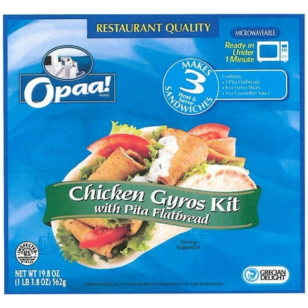 Opaa! Chicken Gyros Kit with Pita Flatbread, 19.8 oz - Walmart.com