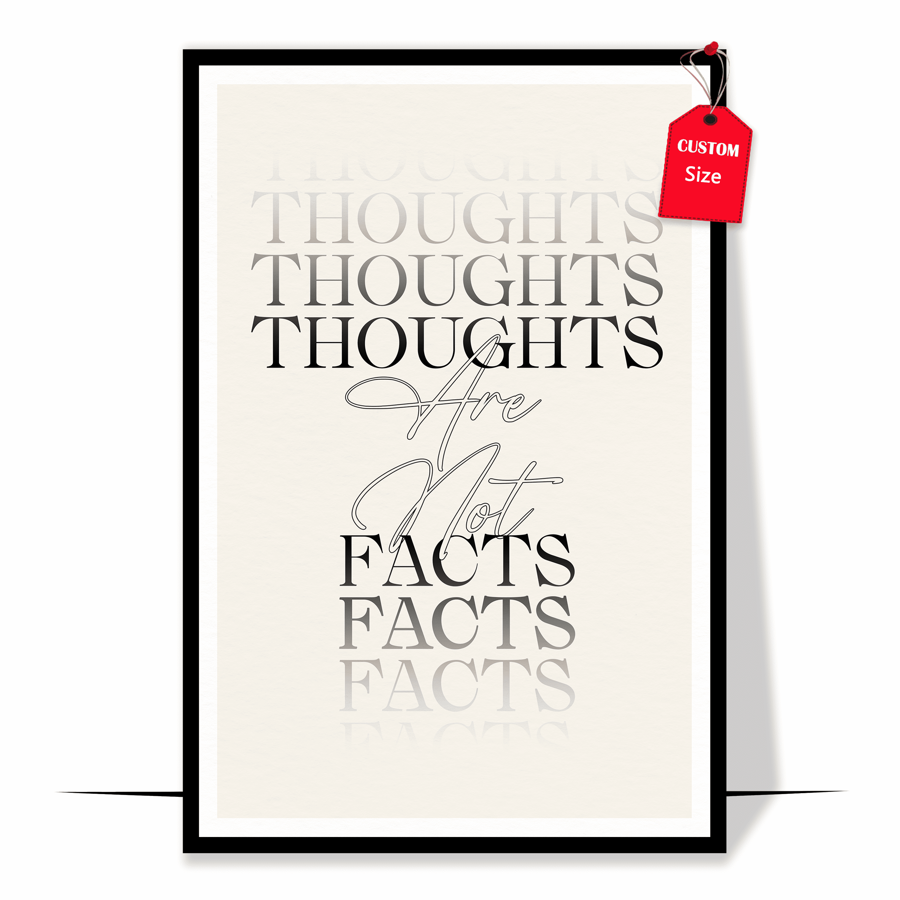 LOLUIS Thoughts Are Not Facts Poster, Mental Health Poster, Therapist ...