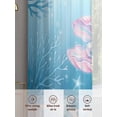 Blue Coastal Sheer Curtains for Living Room Bedroom Nautical Shell ...