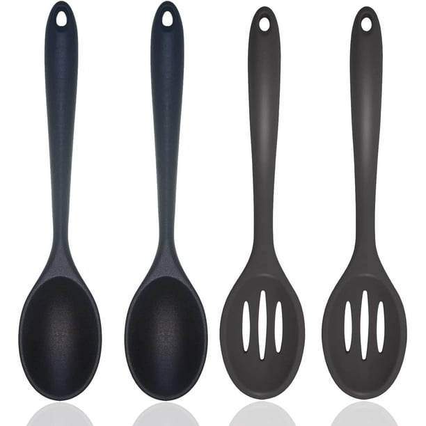 SHAR Silicone Spoon, BPA Free Serving Spoon, Heavy Duty Silicone Soup ...
