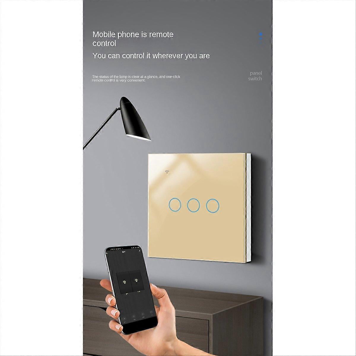 ThoughtHome Tuya Zigbee Single Zero Fire Line Universal 2 Switch Gold ...