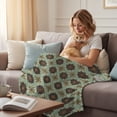 Abstract Floral Fleece Throw Blanket Vintage Turquoise Moroccan ...