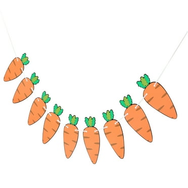 1 Set Easter Carrot Banner Hanging Paper Carrot Banner Easter ...