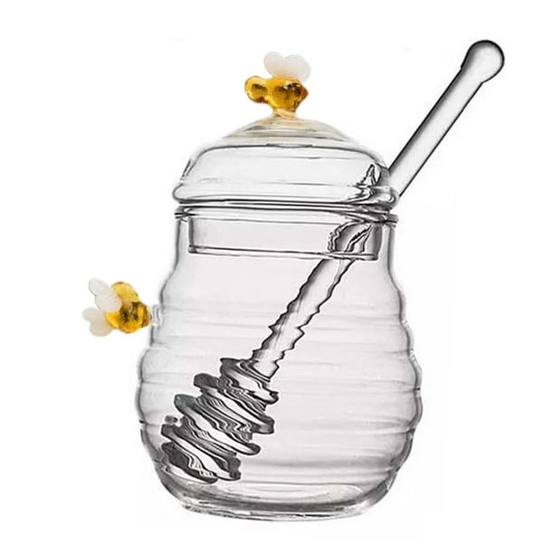 Honey Bee Pot Clear Glass Beehive Honey Pot for Office Kitchen Wedding ...