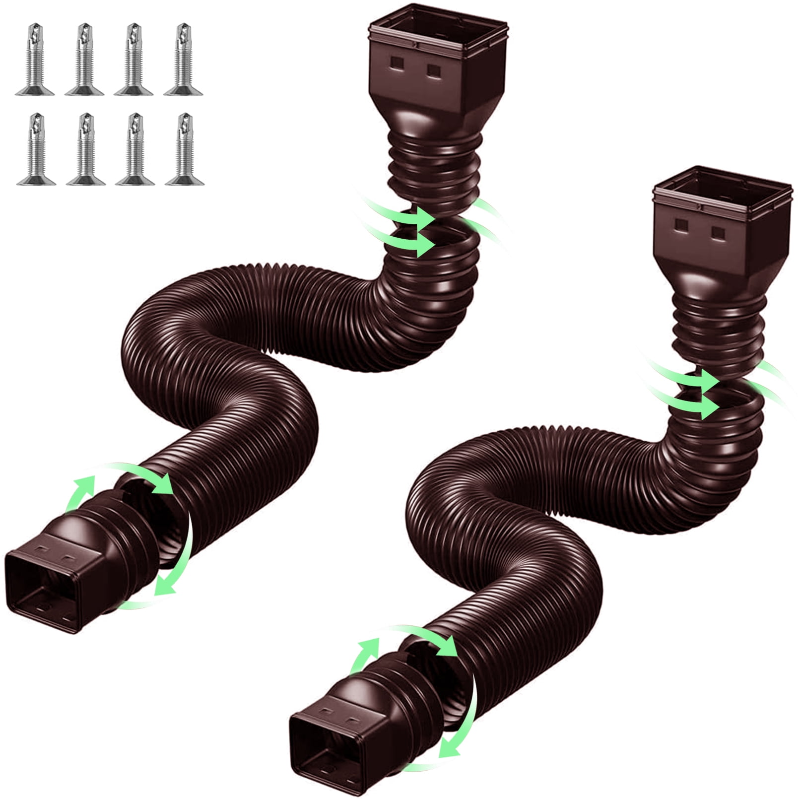 CZS 2 Pack Rain Gutter Downspout Extensions Flexible - Drain Downspout ...