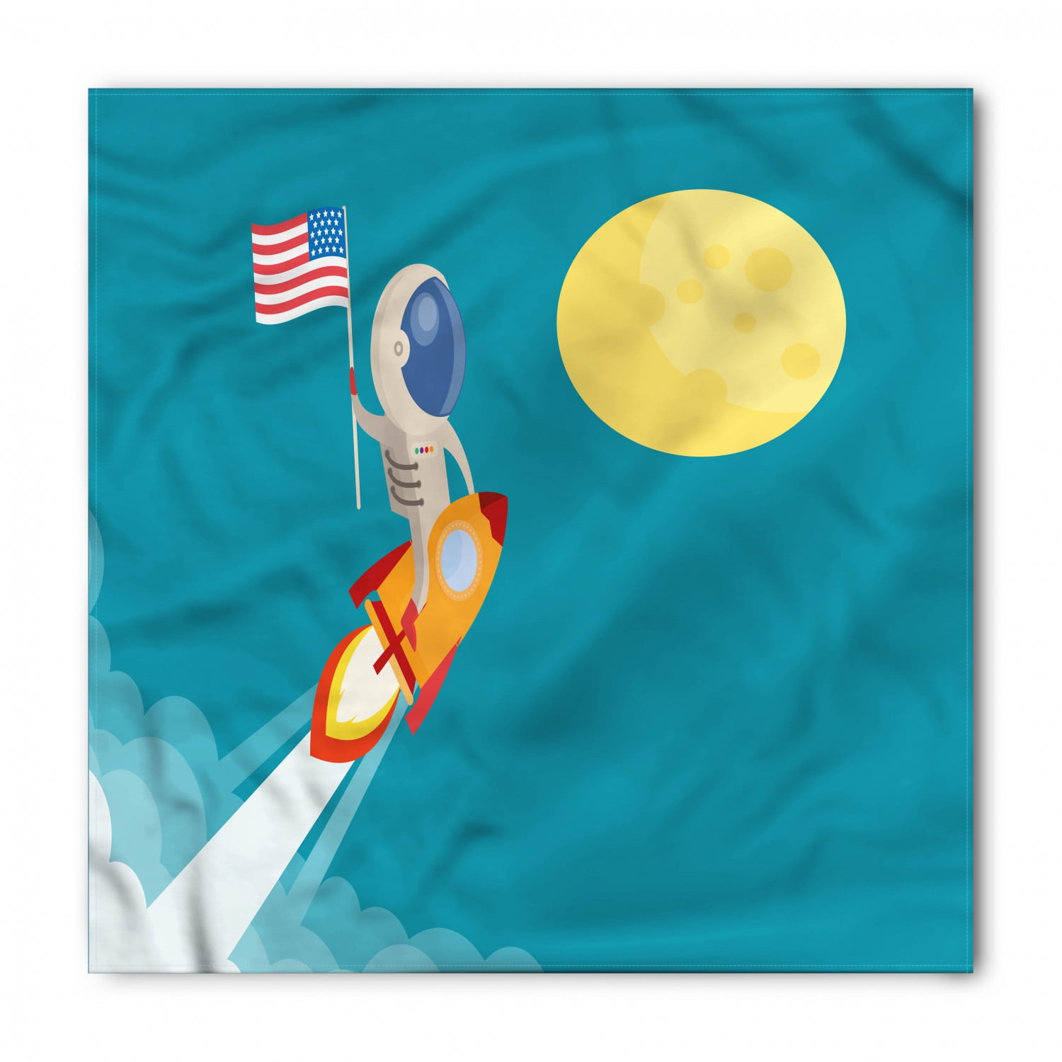 Alien Bandana, Astronaut Flying to the Moon, Unisex Head and Neck Tie ...