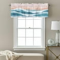 Abstract Ocean Valances for Windows, Wave Teal Orange Ombre Modern Art ...