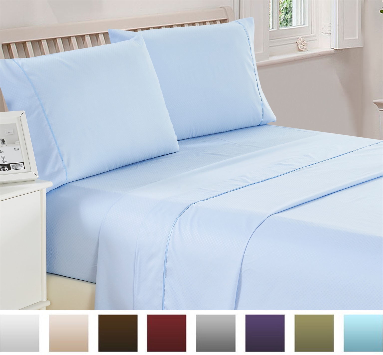 Lux Decor Collection Checkered Collection Deep Pocket 1800 Series Bed ...