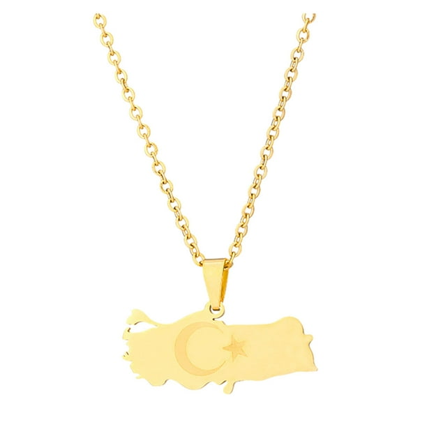 relayinert Turkey Map Flag Necklace For Women Classic Pendant Size Gift ...