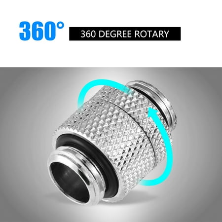 Brass Water Cooling Adapter, 360 Degree Rotation Silver Rolling Lace ...