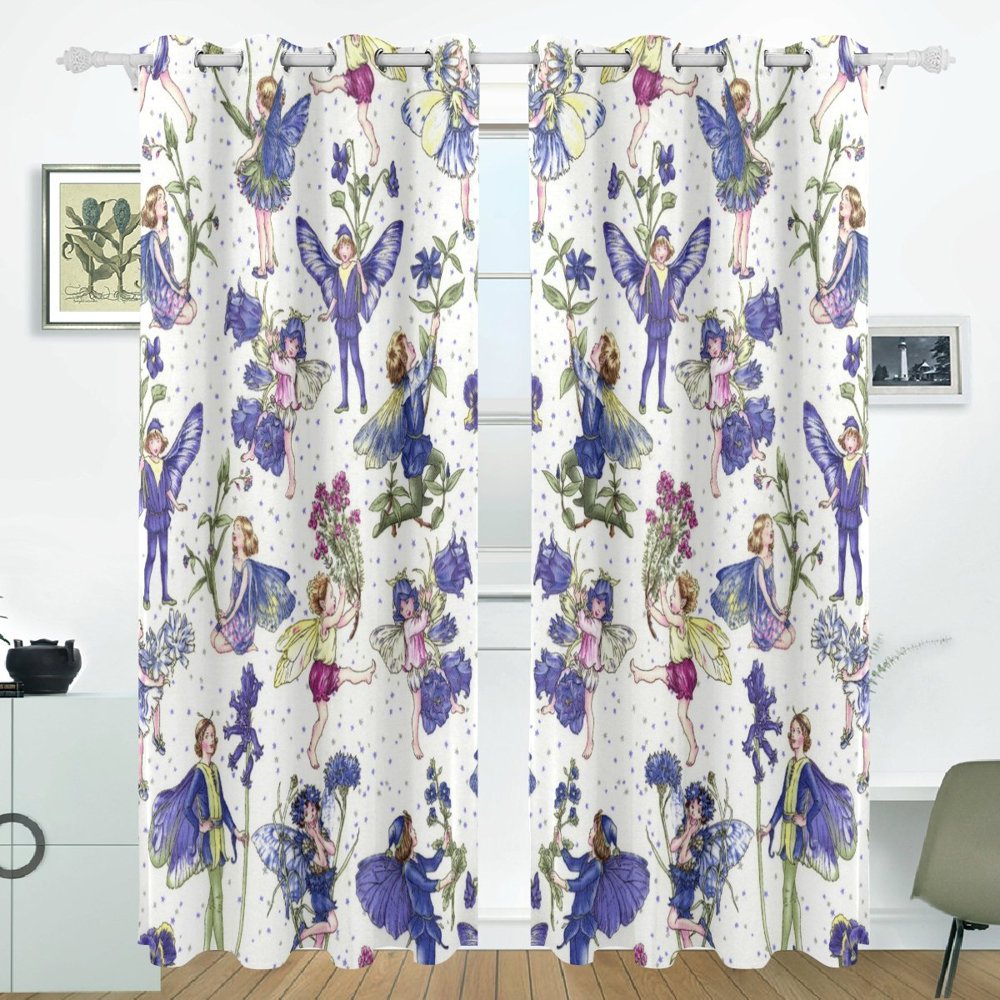 POPCreation Periwinkle Patterns Window Curtain Blackout Curtains ...