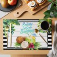 Green Coconuts Cotton Linen Placemats Set of 12, Enjoy Your Summer ...