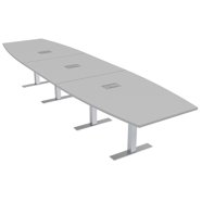 6 Person 8X4 Oval Conference Table with Metal Bases And Power Modules ...