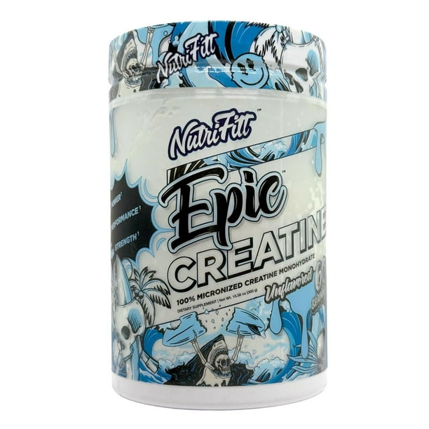 Epic Creatina Monohidratada sin sabor 300 g Nutrifitt azul | Bodega Aurrera en línea