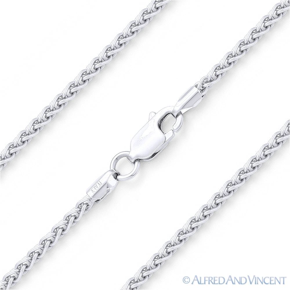 1.8mm Classic Wheat Link Italian Spiga Chain Necklace in .925 Sterling ...