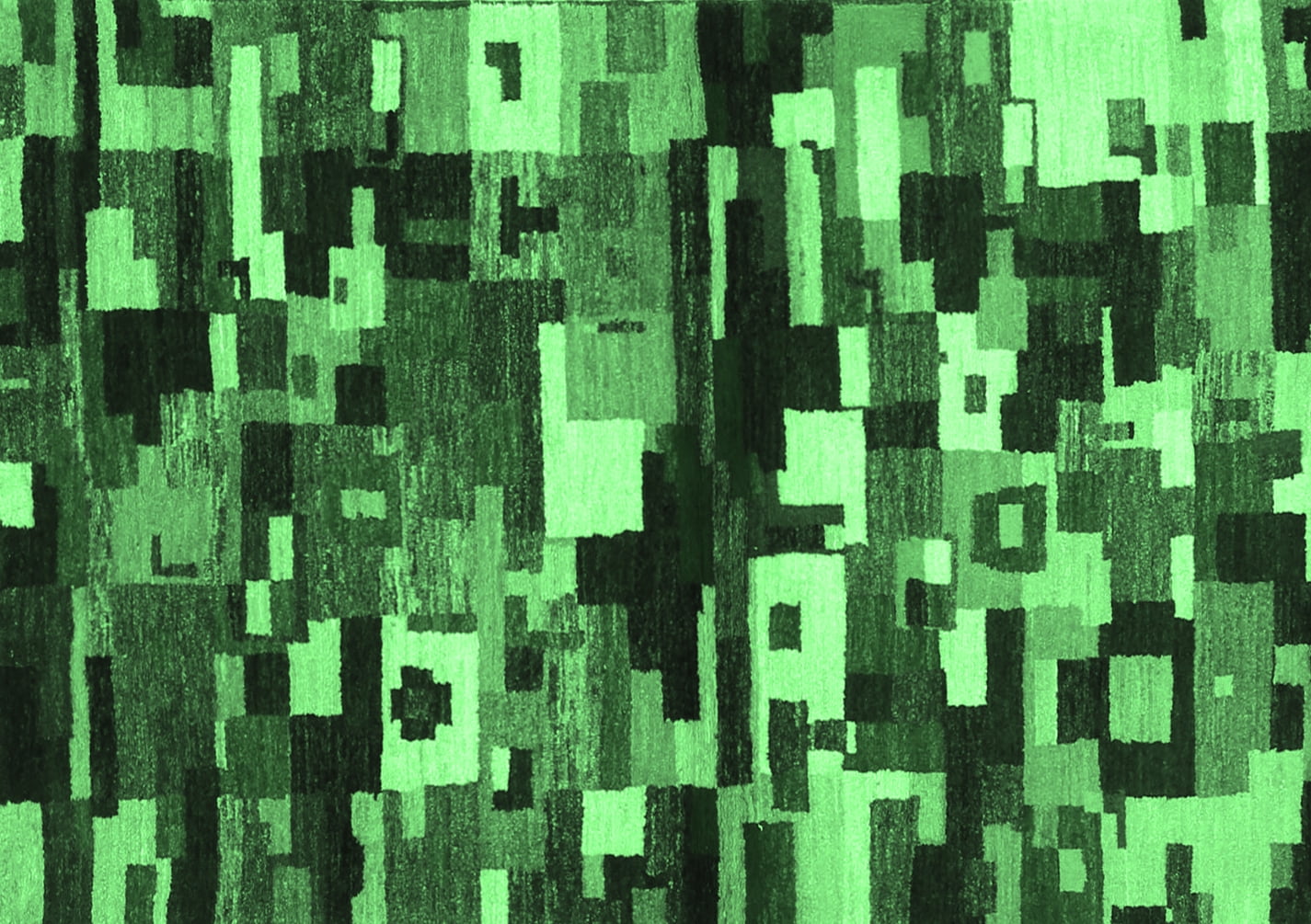 Ahgly Company Indoor Rectangle Abstract Emerald Green Contemporary Area ...