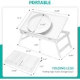 Bamboo Lap Desks Bed Table White Breakfast Tray with Folding Legs ...