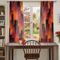 Abstract Art Sheer Curtains for Living Room Bedroom, Red Black Gradient ...