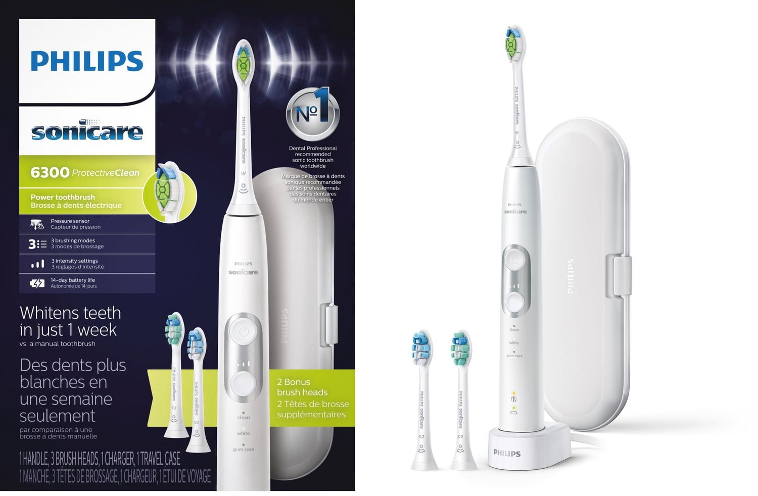 Philips Sonicare ProtectiveClean 6300 Whitening & Plaque Rechargeable ...