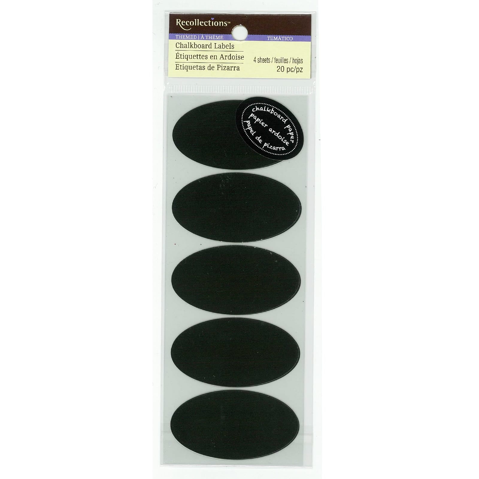 12 Packs: 20 ct. (240 total) Oval Chalkboard Labels by Recollections ...