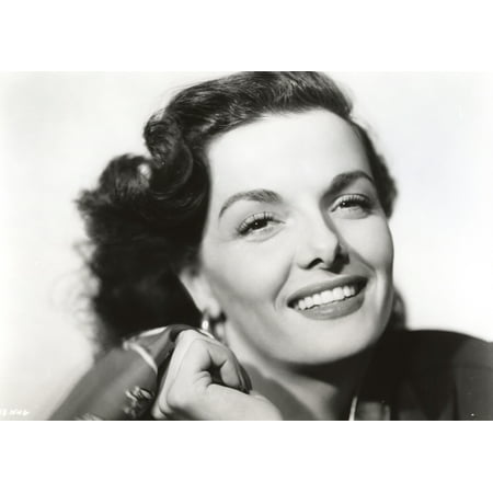 Jane Russell Close Up Portrait in Black Velvet Dress with Closed Right ...