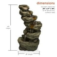 Alpine Corporation 6-Tier Waterfall Fountain w/ LED Light, 48 Inch Tall ...