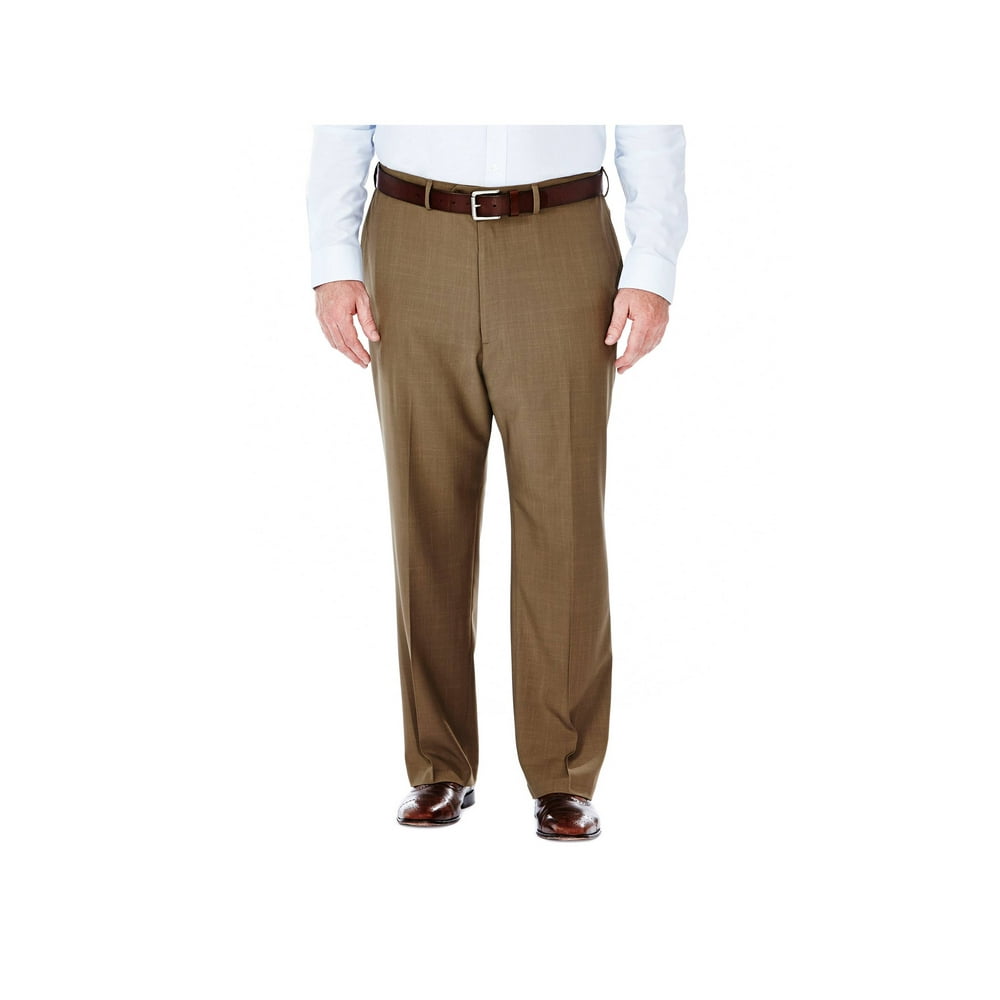 Haggar - Men's Big & Tall E-CLO Stria Flat Front Dress Pant Classic Fit ...