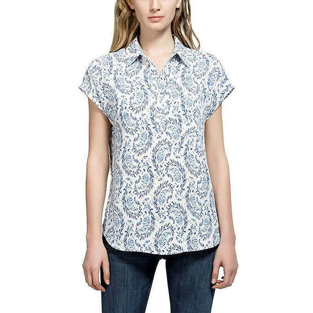 Pleione - Pleione Ladies' Size Medium Short Sleeve Blouse, French Blue ...