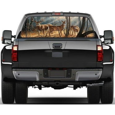DEER 2 Rear Window Graphic back truck decal suv view thru vinyl car ...