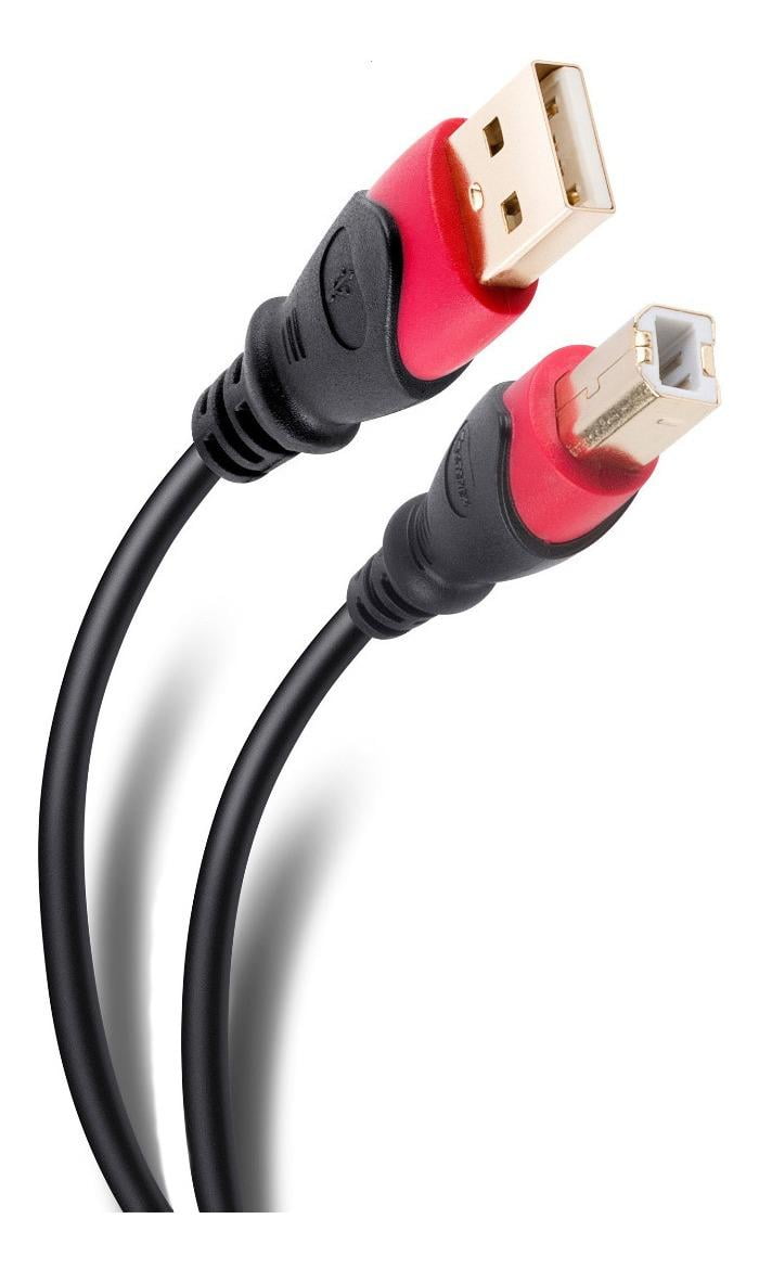 Cable USB a USB tipo B Steren 7.2 m reforzado con Conectores dorados ...
