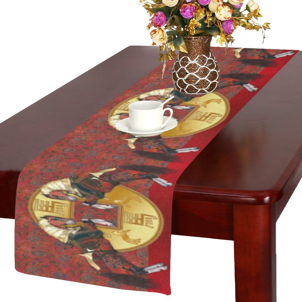 MYPOP Chinese Horse Table Runner Placemat 14x72 inches, Traditional ...