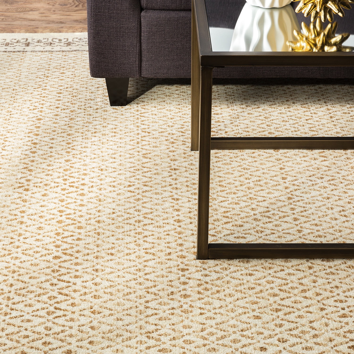 Mohawk Home Studio Stardust Gold Woven Area Rug, 5'3"x7'10", Cream ...