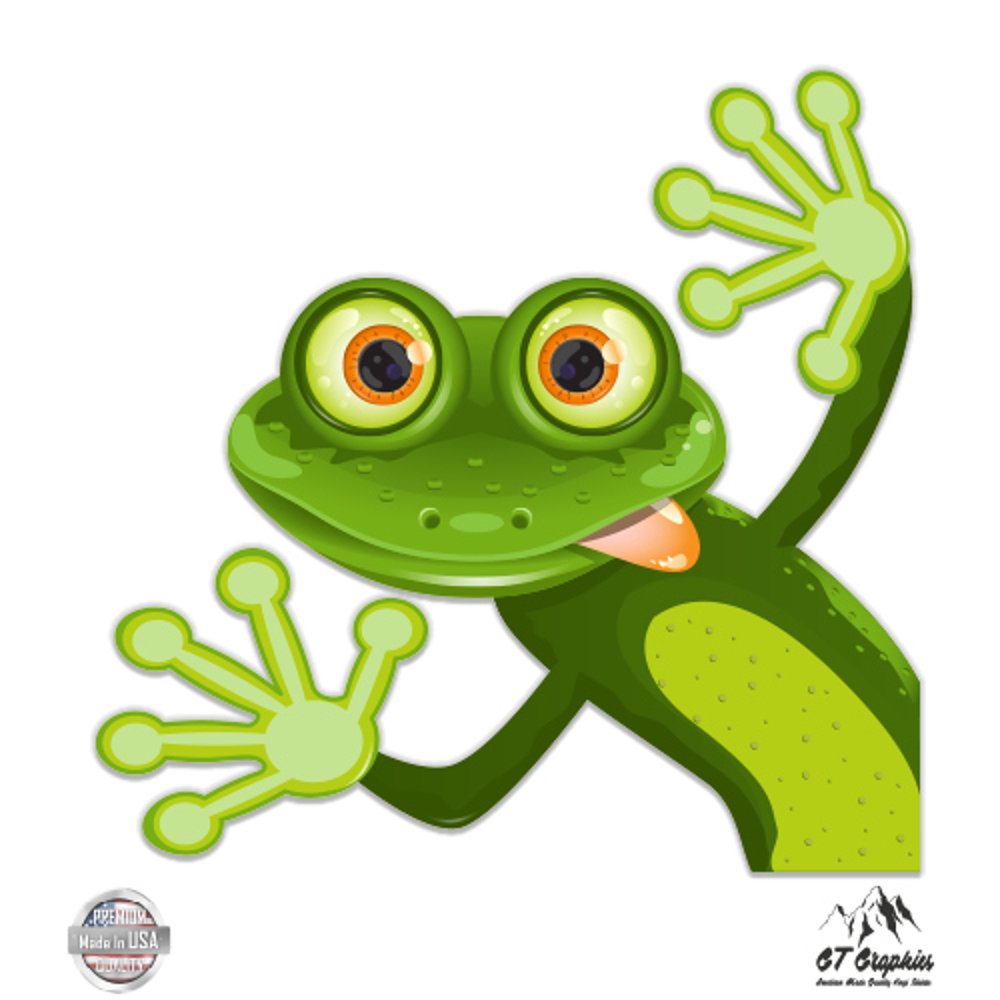 Goofy Frog Face - 3" Vinyl Sticker - For Car Laptop I-Pad Phone Helmet ...