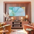 Abstract Teal TV Dust Cover 75 Inch, Green Gold Marble Natural Stone ...
