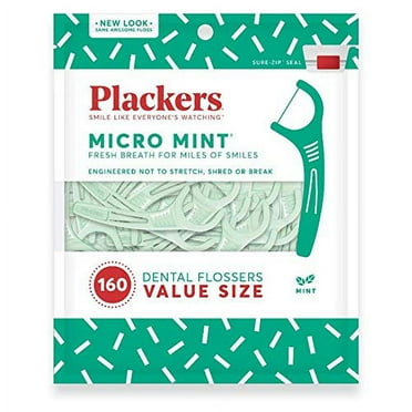 Plackers Micro Mint Dental Flossers (Pack of 6) - Walmart.com