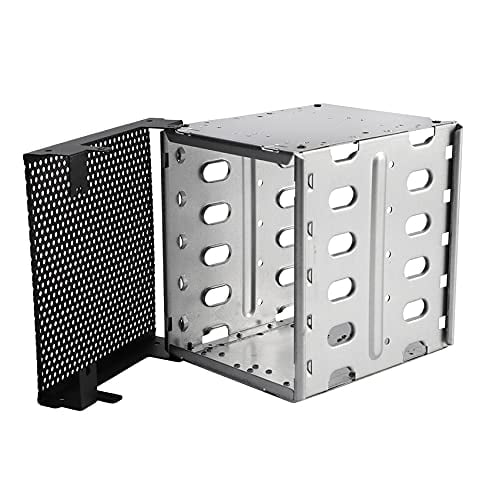Stainless Steel Hard Drive Cage, 5.25" to 5x 3.5" Rack SAS for Computer ...