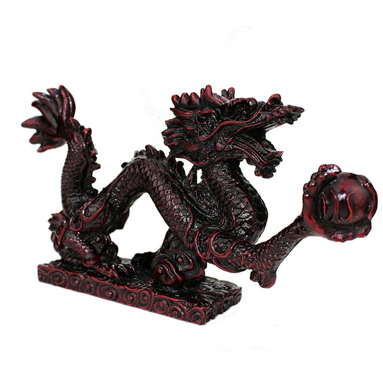 Red Chinese Dragon Statue