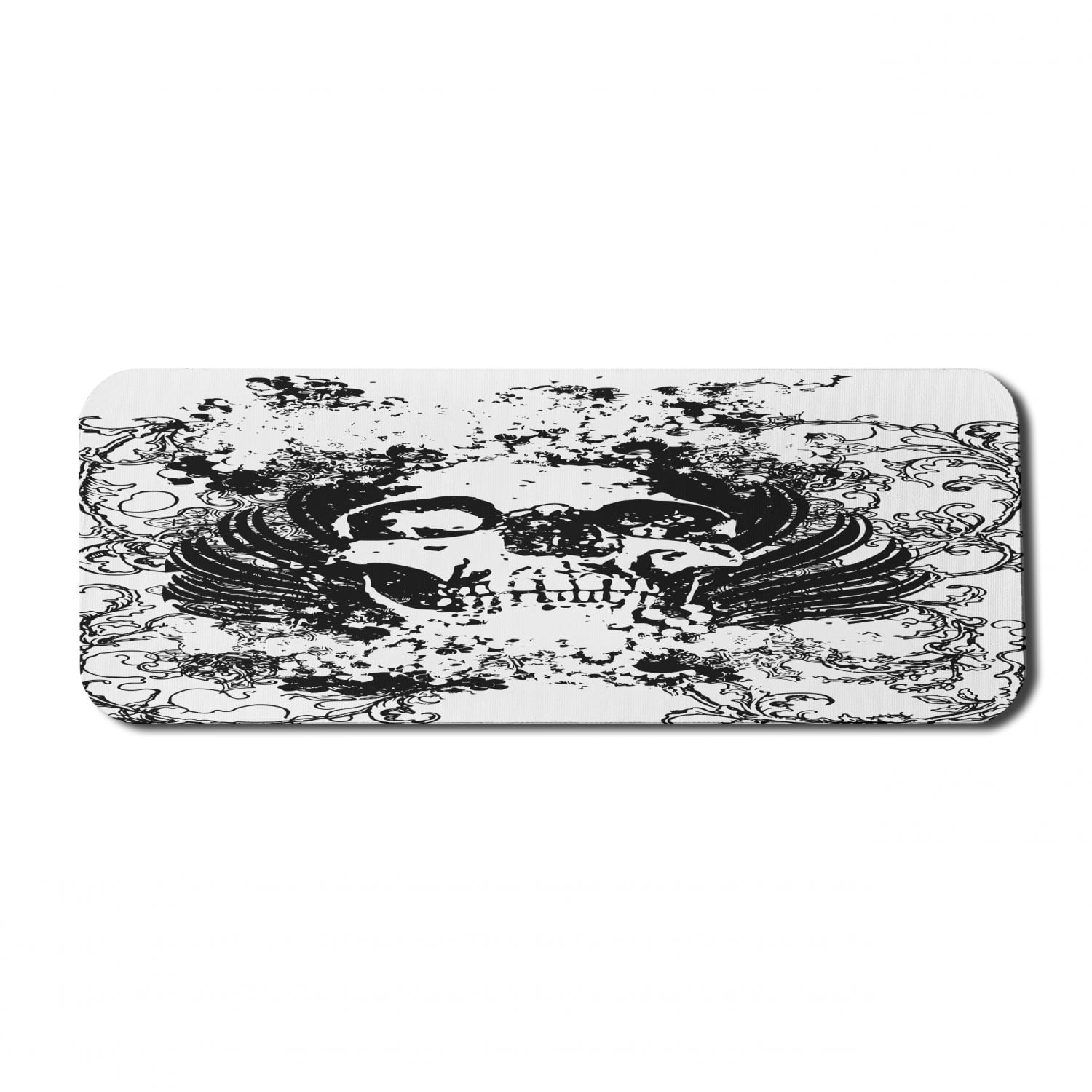 Gothic Computer Mouse Pad, Scary Skull in Grunge Sketch Dead Themed ...