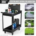 2 Tier Metal Utility Cart,330 Lbs Metal Heavy Duty Collapsible Utility ...