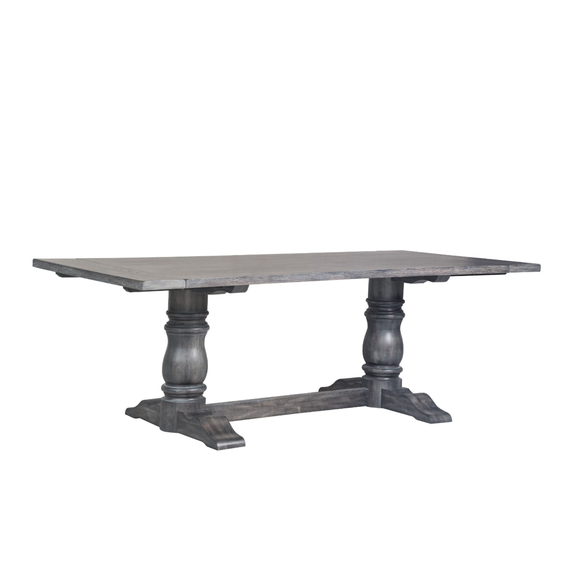 Wooden Rectangular Dining Table With Trestle Base, Gray - Walmart.com