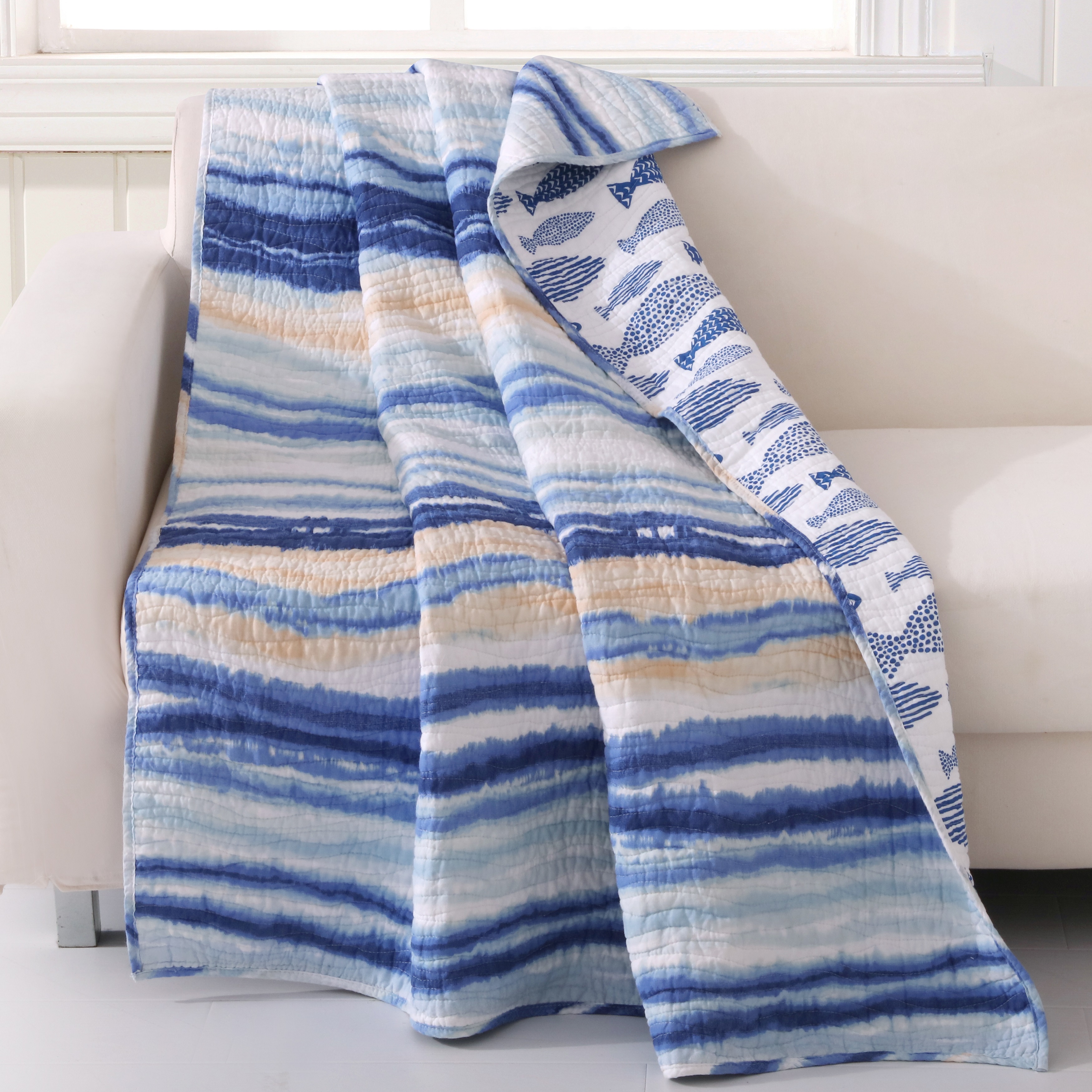 Global Trends Corona Quilted Throw Blanket 50x60 Inch Blue Walmart