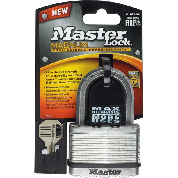 Master Lock 2" H x 1-1/4" W x 2-1/2" L Steel Dual Ball Bearing Locking ...