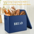 Vesteel Navy Blue Metal Bread Box for Kitchen Countertop, Large ...