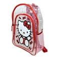 "Hello Kitty School Bag - 16"" Sanrio Girls Bows Transparent Clear ...