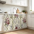 Bohemia Floral Cabinet Curtain 28"W x 51"L, Spring Pink Flower Plant ...