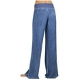 Frostluinai Womens Baggy Wide Leg Pants Elastic Waisted Straight Leg