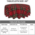 Checkered Christmas Tablecloth Round 70 Inch,Red Green Retro Plaid ...